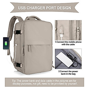 coowoz Travel Laptop Backpack For Women Men Airline Approved,Carry On Backpack,Large Hiking Backpack Waterproof Outdoor Sports Rucksack Casual Daypack Fit 15.6 Inch College Backpack (Brown)