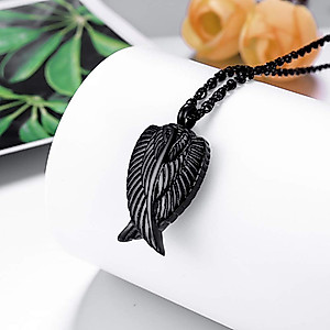 Angel Wing Cremation Necklace for Ashes Stainless Steel Urn Pendant Ashes Holder Memorial Jewelry