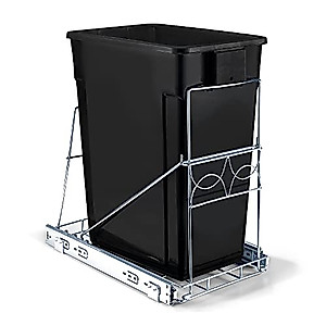 Pull Out Trash Can for Under Cabinet, Adjustable Slide Out Shelf for Kitchen, Cabinet Trash Can Pull Out Kit- bin not Included