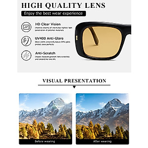 kimorn Sunglasses for Women Men Trendy Retro Fashion Sun Glasses 90’s Vintage Y2K Oversize Square Frame Shades K1337 (Black Yellow)