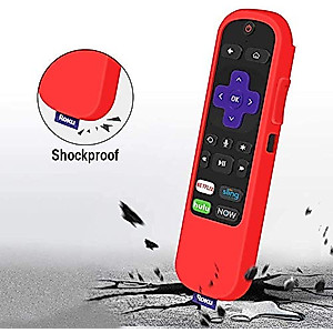 4 Pack Protective Case for TCL Roku TV Steaming Stick 3600R/3800/3900 Remote,Silicone Cover Roku Voice/Express/Premiere Remote Controller Skin,Replacement Sleeve-Glow Green,Glow Blue,Red,Blue