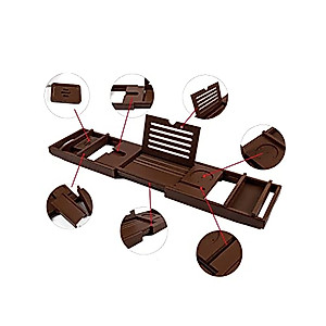 SDGH Bath Tub Shelf Rack Multi-Purpose Bathtub Board Tablet with Extending Sides Bathroom Bath Caddy Tray