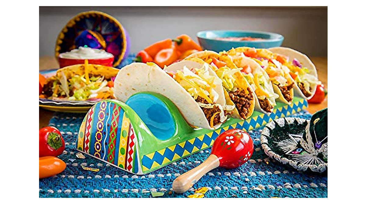 Colorful Ceramic Taco Holder Stand – Perfect for Taco Tuesday
