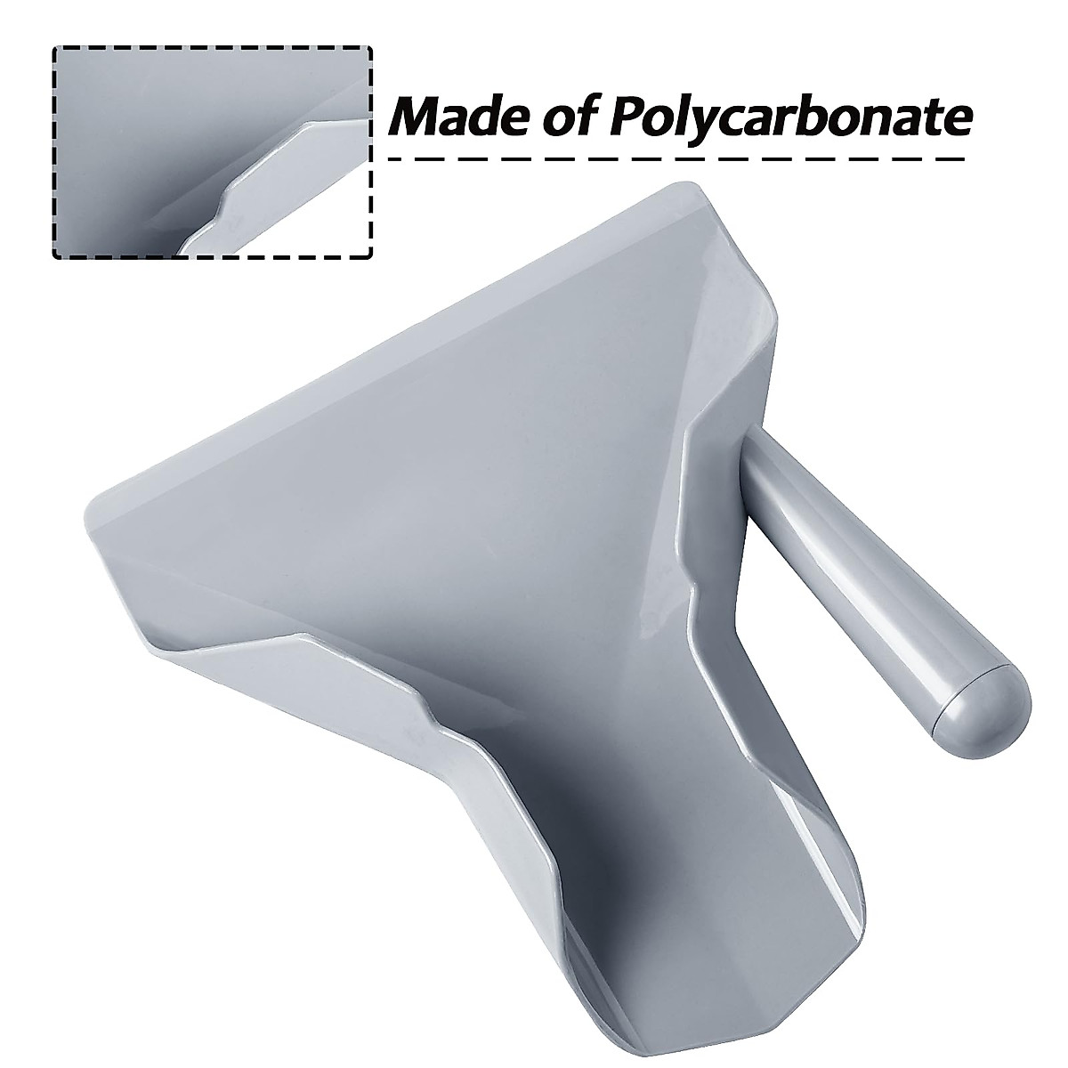 Bonsicoky Polycarbonate French Fry Popcorn Scoop, Quick Fill Tool for Food Bags & Boxes, Multipurpose Utility Scooper for Bagger French Fries, Snacks, Desserts, Ice, Dry Goods(Right Handle)