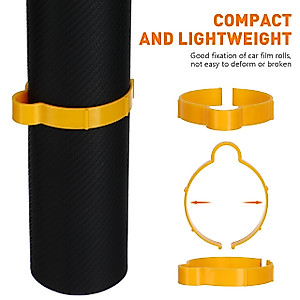 VICASKY 4pcs Sheet Binding Circle Car Accesories Automotive Tools Stickers for Car Vinyl Roll Holder Clips to Hold Car Decal Sticker Film Plastic Vinyl Wraps Clip Bracket Yellow Small