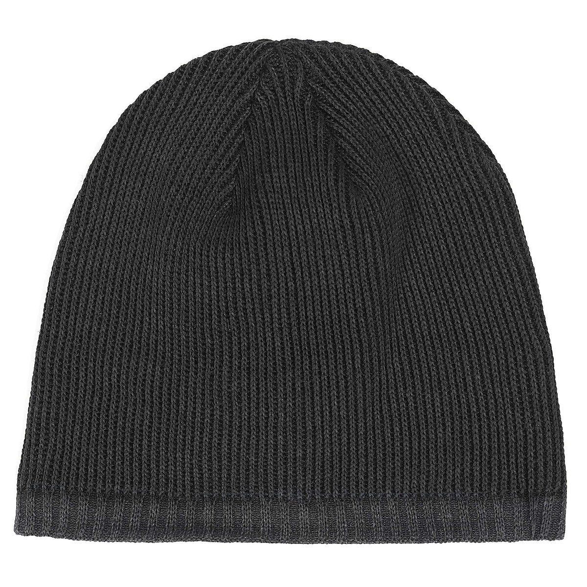 ZLYC Men Fashion Knit Fisherman Beanie Hat Winter Warm Thick Skull Cap (Plain Black)