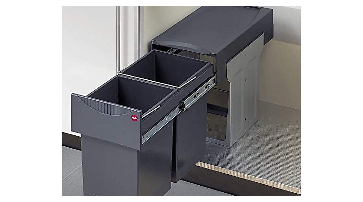 HAILO Tandem 30L Double Waste Bin for Kitchen & Office