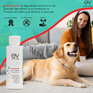 Earth Vibes Dog & Cat Ear Cleaner – Pet Cat Ear Cleaner - Advanced Natural Solution Treatment for Itching, Head Shaking, Discharge & Smelly Ears - Made in The USA
