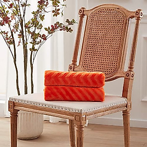 softhug Throw Blanket Super Soft Fleece Blanket Luxury Microfiber Cozy Breathable Flannel Blankets for Couch,Bed,Car,Living Room Orange 60'' x 80''