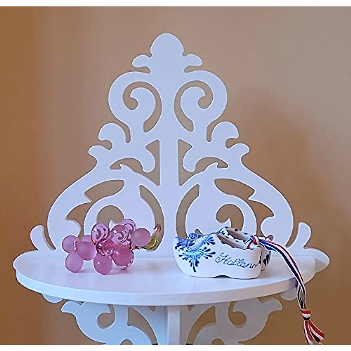 hadaaya White Wall Mounted Decorative Floating Shelves for Living Room Bedroom, Office, Home Decor