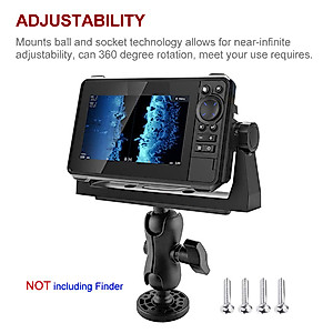 CALIDAKA Fish Finder Mount Base, Ball-Mount Fish Finder Mount, 360 Degree Rotation Fish Finder Holder, Universal Marine Electronic Fish Finder Mount, Boat Fish Finder Electronics Mount