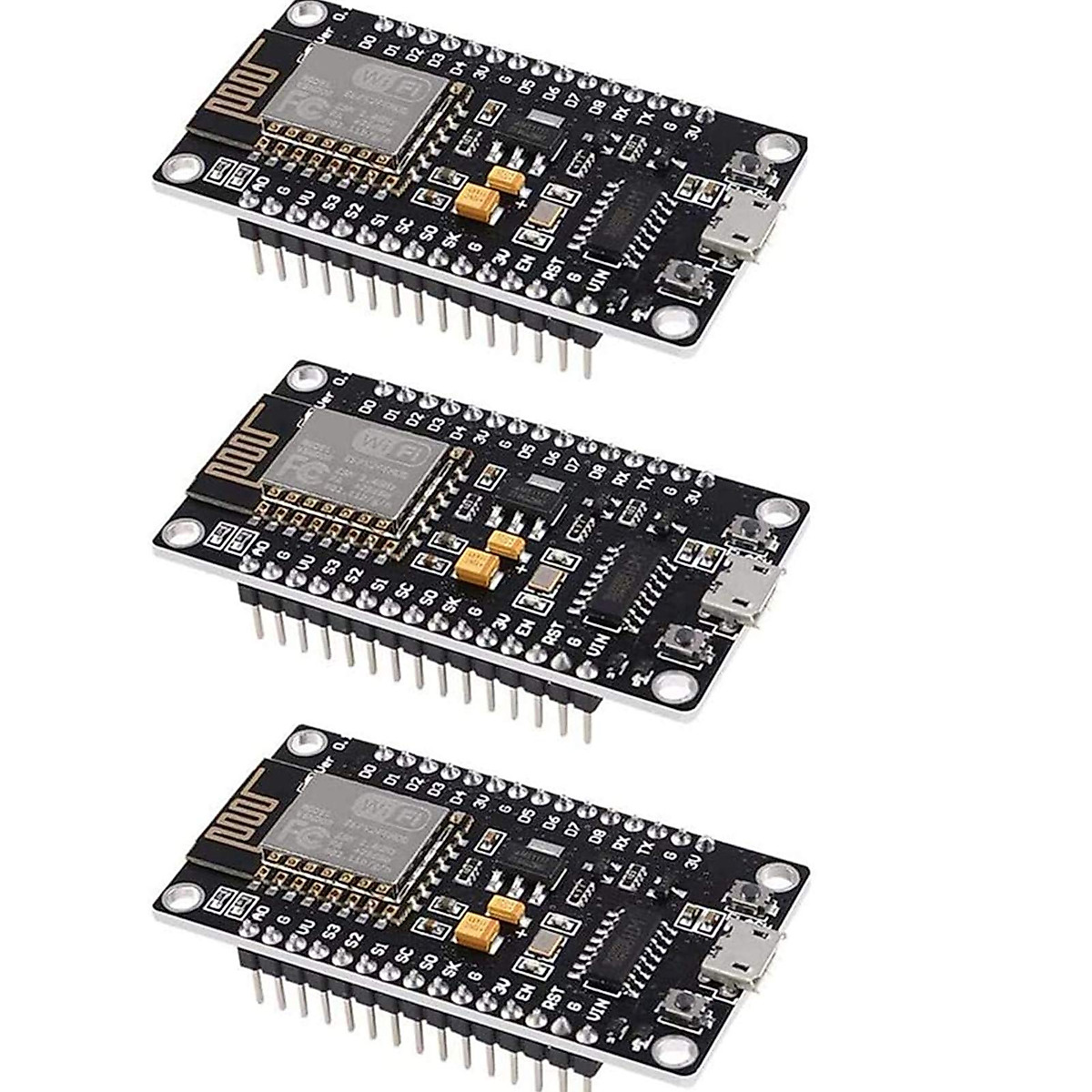 ACEIRMC 3pcs ESP8266 Serial Wireless Module CH340 NodeMcu ESP-12E V3 Lua WiFi Internet of Things New Version Development Board Compatible with Arduino IDE/MicroPython (3pcs)