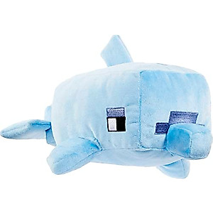 Mattel Minecraft Basic Plush Dolphin Soft Doll, Video Game-Inspired Collectible Toy for Kids & Fans Ages 3 Years Old & Up