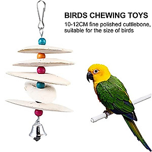 UKCOCO Parakeet Cage Accessories Bird Parrot Cuddle Bone Parrot Toy Natural Cuddle Bone Bird Parrot Chewing Toy Cuttlefish Bone Chew Toy for Parakeets Cockatiel Macaw Lovebirds Parakeet Toys