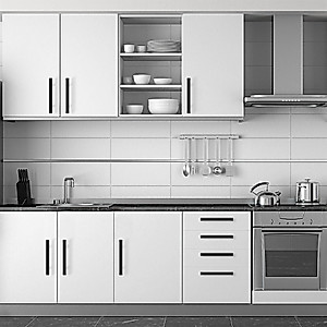 Onateel 30 Pack 5 Inch Matte Black Cabinet Pulls Stainless Steel Cabinet Handles, 3 Inch Hole Center Drawer Pulls Kitchen Cabinet Hardware