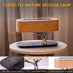 Bonsai Tree Lamp 10W Fast Wireless Charger Bedside Lamp with Wireless Charging Lamp with Bluetooth Speaker, Stepless Dimming, Touch Control
