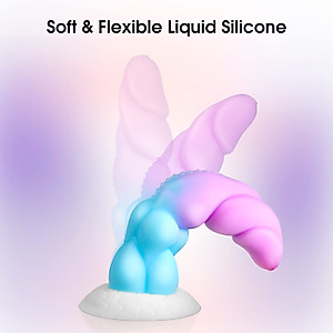 Realistic Monster Dildo for Women: 8.5" Big Huge Anal Dildo with Strong Suction Cup for Hands-Free Play, Liquid Silicone G Spot Dragon Dildo Prostate Massager Adult Sex Toys for Women, Men