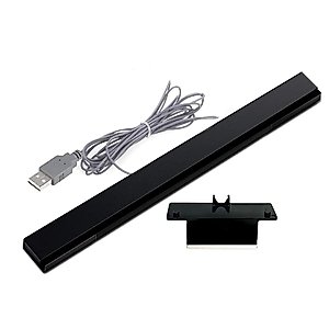 SOONORY USB Wired Wii Sensor Bar, Replacement Infrared IR Ray Motion Sensor Signal Receiver for Nintendo Wii and Wii U Console with Stable Stand(Black)
