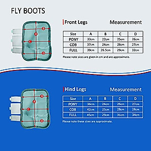 Horse Fly Boots - Fly Horse Boots Perfect for Equine Leg Wraps and Maximum Horse Fly Protection Set of 4 (Grey, Pony)