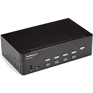 StarTech.com StarTech.com 4-Port Dual Monitor HDMI KVM Switch with Audio & USB 3.0 hub - 4K 30Hz - 4 PC Mac Computer KVM Switch Box for HDMI Display , TAA (SV431DHD4KU)