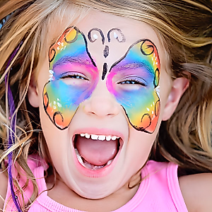 SPRINGSKY 39 Colors Face Paint Kit For Kids: Professional Face Painting Kit with 6 Stencils and 13 Brushes - Water Activated Facepaint Makeup Kit - Non Toxic Face Paint for Halloween and Christmas