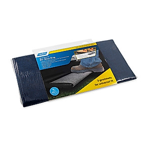 Camco Wrap Around Step Rug | Protects Your RV from Unwanted Tracked in Dirt | Works on Electrical and Manual RV Steps | Blue (42924)