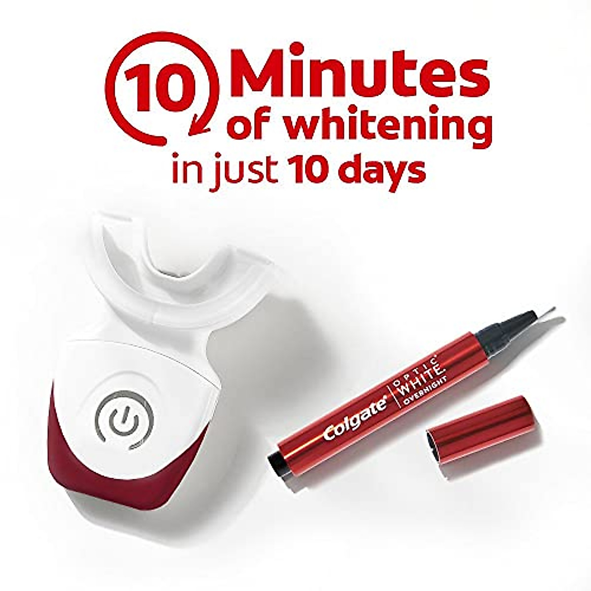 Colgate Optic White Pro Series Teeth Whitening Pen and LED Tray, Professional-Level Whitening Set, Rechargeable