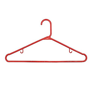 NAHANCO TBRHU Heavy Duty Plastic Tubular Hangers, Home Use, Made in The USA, Red (Pack of 24)