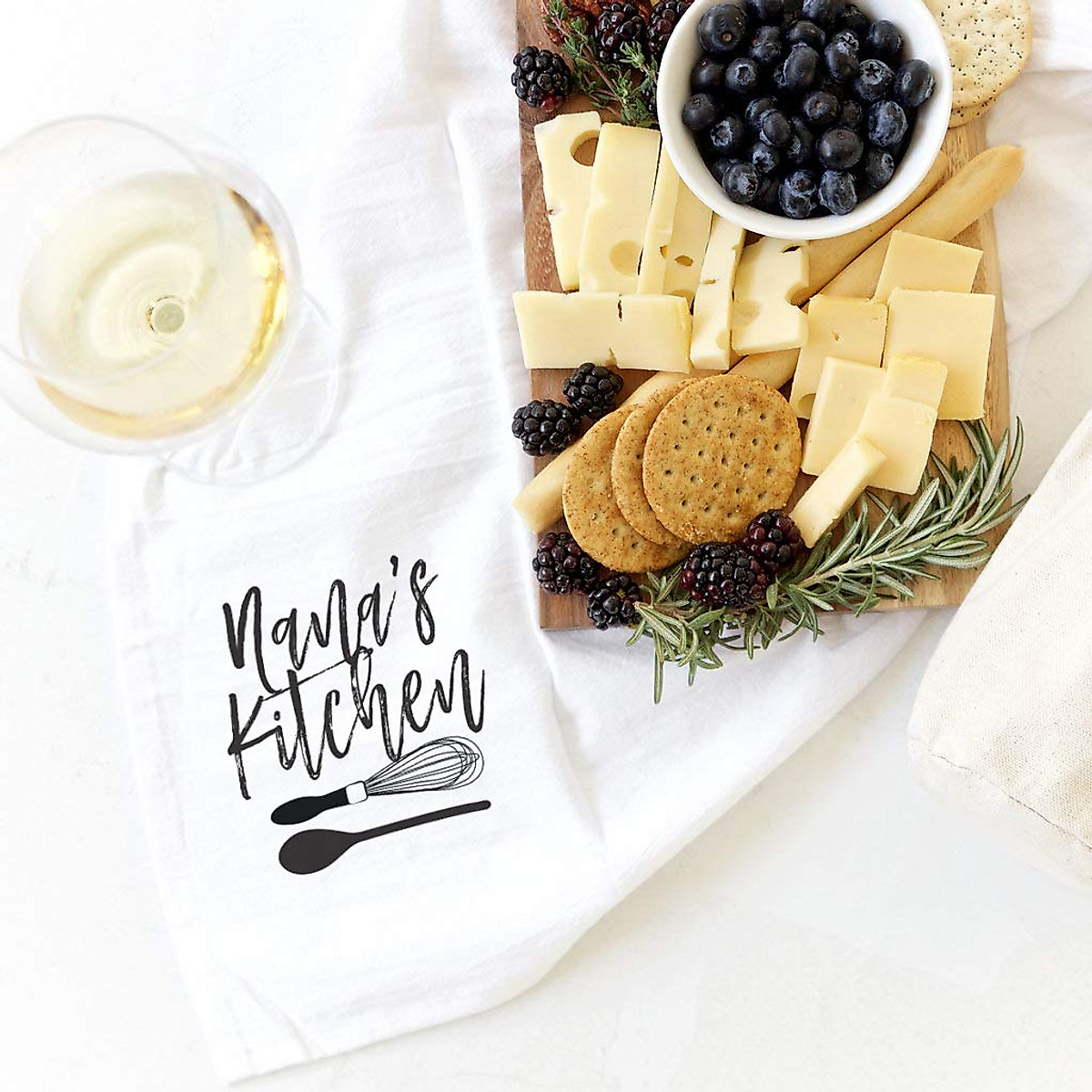 The Cotton & Canvas Co. Nana's Kitchen Soft and Absorbent Kitchen Tea Towel, Flour Sack Towel and Dish Cloth