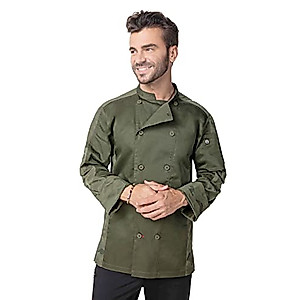 Chef Works Men's Mojave Chef Coat, Olive, Medium