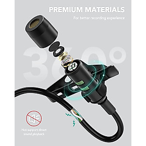 PoP voice Upgraded Lavalier Lapel Microphone, Omnidirectional Condenser Mic for Apple iPhone iPad Mac Android Smartphones, Youtube, Interview, Studio, Video, Recording,Noise Cancelling Mic