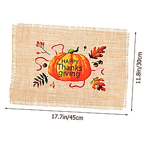 Thanksgiving Table Pad 4pcs Thanksgiving Jute Meal Linen Set Halloween Home Decor Cup Coasters for Table Thanksgiving Table Pad Maple Leaves Cotton Table Mats Mat Jute