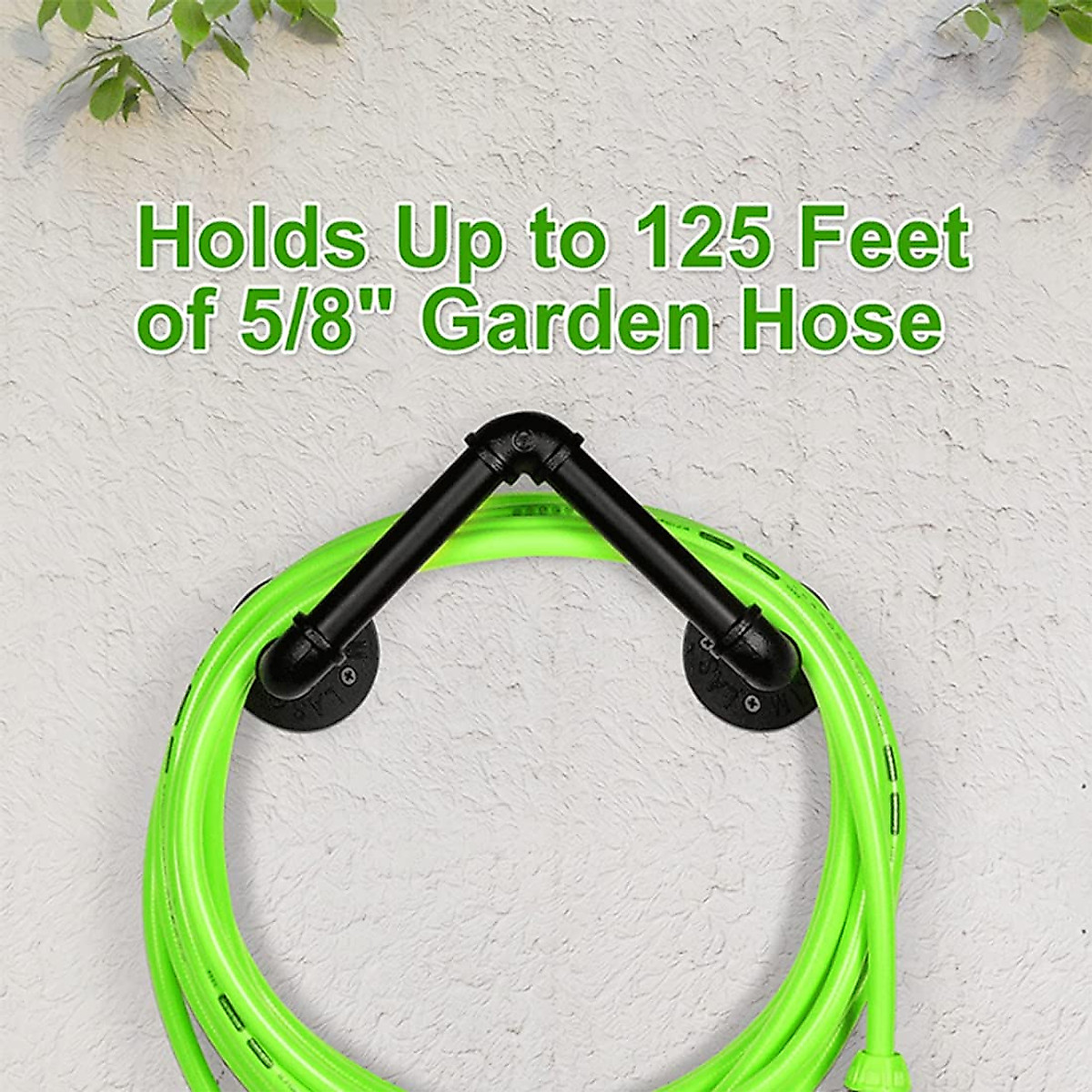 Wrought Iron Heavy-Duty Water Pipe Rack Wall-Mounted Cable Organizer Storage Shed Hose Reel Rack Easy to Use Easy to Install Hose Bracket