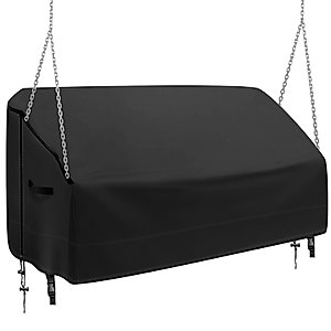 Swing Cover Hanging Porch Swing Cover Waterproof Outdoor Hammock Swing Cover Patio Wooden Yard Swing Chair Cover Replacement 56”Lx32”Wx25”H Black