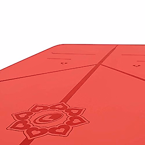 LIFORME Love Travel Yoga Mat- Free Yoga Bag, Patented Alignment System, Warrior-Like Grip, Non-Slip, Eco-Friendly, Ultra-Lightweight, Sweat Resistant, Long, Wide and Thick (Red)