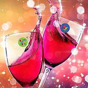 Alter Ego (2-pack) - Champagne, Beer & Wine Glass Charms - Static Cling. Unique, Reusable Wine Charms, Stemless Wine Glass Charms for Birthday, Wedding, Thanksgiving, Christmas Party Accessory