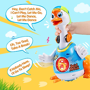 OCATO Baby Toys 12-18 Months Crawling Infant Toys Baby Musical Toys for Toddlers 1-3 Dancing Walking Swing Goose Toy Educational Interactive Light-up Gifts Toys for 1 2 3 4 5 Year Old Boys Girls Kids