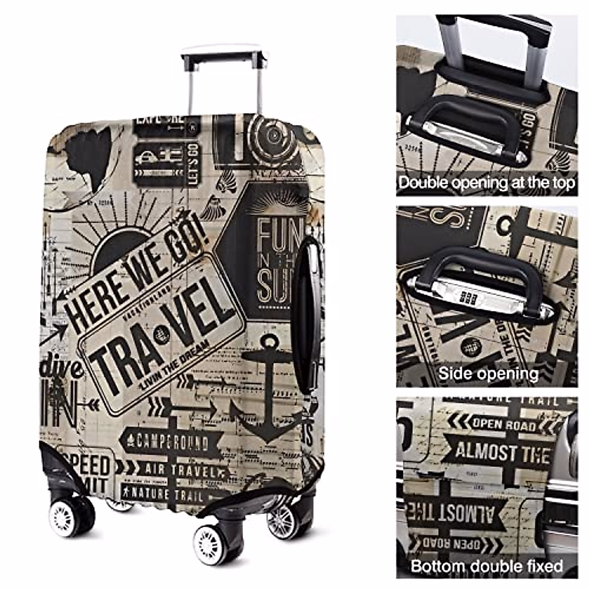 Xidingyue Luggage Cover Washable Travel Suitcase Protector Spandex Luggage Cover Fit 22-24 Inch Luggage - - Here we go Travel