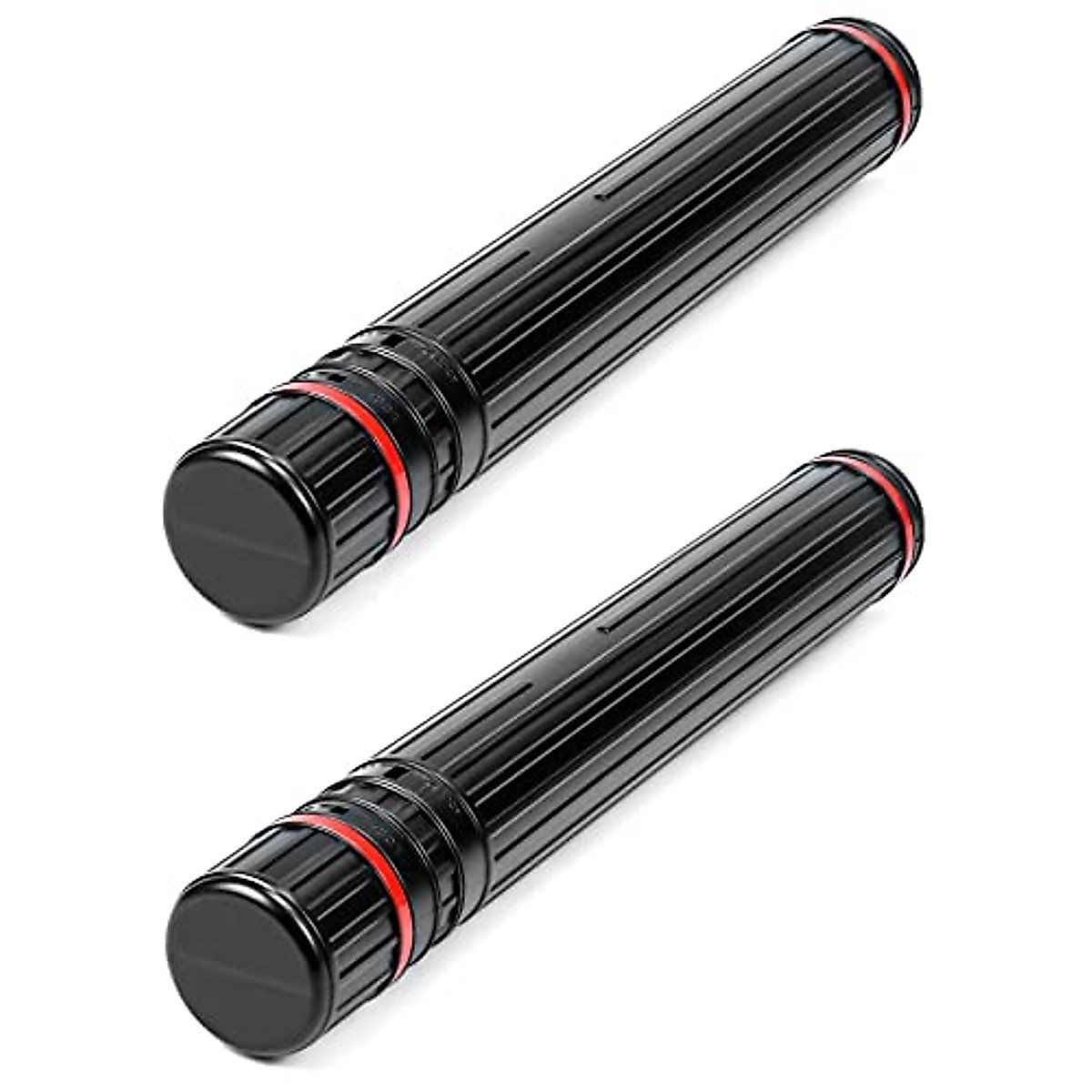 QWORK Drafting Tube, 2 Pack Poster Tube Blueprint Case, 30 5/16" - 44 1/2" Telescoping Art Tube Large Storage Tube Holder, Diameter-3 15/16", for Draft Sketch Documents