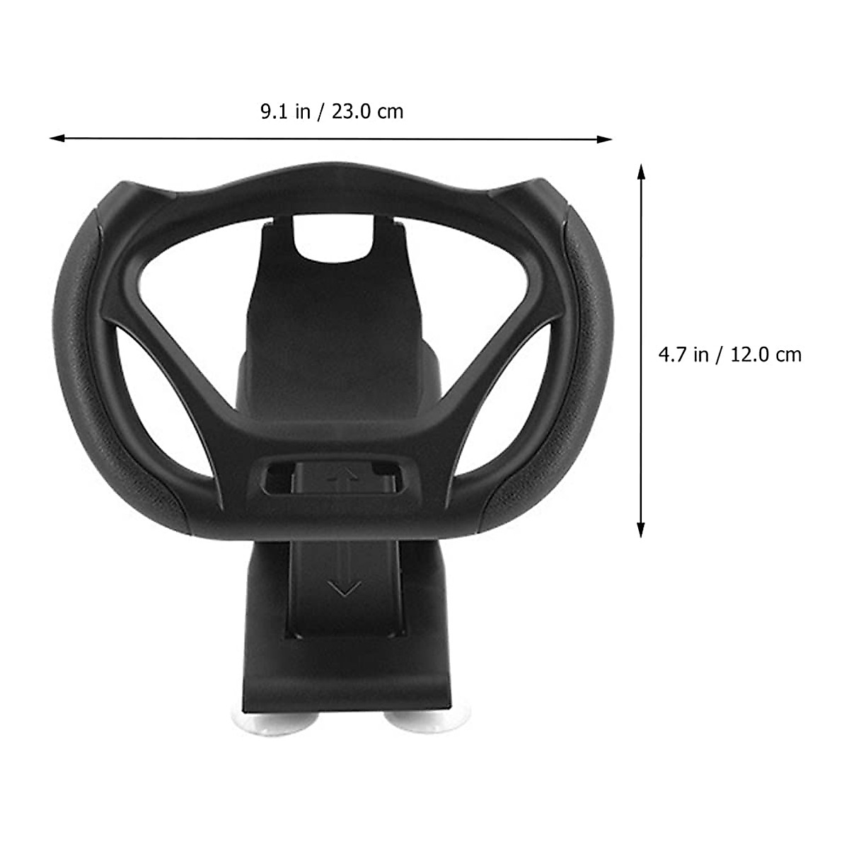 OSALADI Game Racing Wheel Simulator Handle Portable Racing Steering Wheel Stand with 4 Suction Cups Plastic Steering Wheel Compatible with Xbox Series, PC Gaming, Black