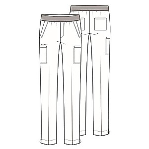 Cherokee Luxe Women Scrubs Pant Natural Rise Tapered Leg CK040, M, Pewter