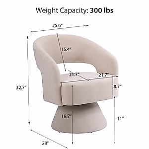 Nolohoo Swivel Barrel Chair Set of 2, Upholstered Swivel Chair for Living Room, 360 Degree Comfy Swivel Chairs with Open Back, Modern Swivel Armchair for Bedroom, Office (Blue, Velvet)