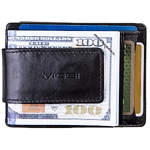 Viosi Money Clip Leather Wallet For Men Slim Front Pocket Credit Card Holder with Powerful Rare Earth Magnets