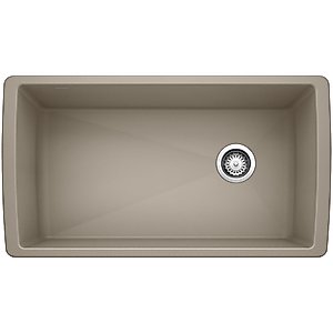 BLANCO, Trufle 441765 DIAMOND SILGRANIT Super Single Undermount Kitchen Sink, 33.5" X 18.5"