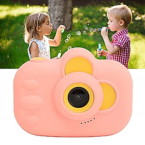 JTLB 1080P 2inch Kids Camera ， Cute Cartoon Design USB HD Digital Children Selfie Camera ，Built in 1000mAh Battery for Birthday (Pink)