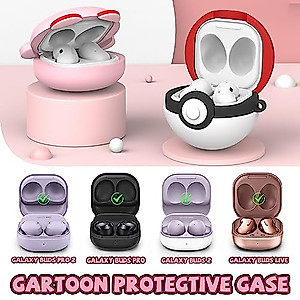 [2Pack] Cute Cover for Galaxy Buds pro 2 case/Galaxy Buds 2 case/Galaxy Buds pro case/Galaxy Buds Live case,3D Cartoon Anime Silicone Protective Cover for Samsung Earbuds Case