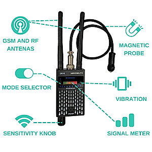 Hidden Camera Bug Detector Upgraded 2022 Newest Anti Spy Detector with LCD, RF Signal Wireless GPS car Tracker Eavesdropping Device Finder with Extra AI Function, GSM,MAZEBLITZ