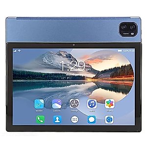 HD Tablet, 5G WiFi 4G LTE Dual Camera Octa Core CPU 2 in 1 Blue Tablet with Keyboard and Mouse for Family (US Plug)