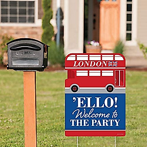 Big Dot of Happiness Cheerio, London - Party Decorations - British UK Party Welcome Yard Sign