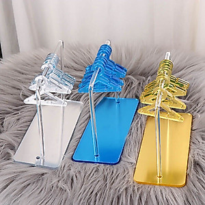 1PCS Earring Display Stand,Multi-color Coat Hanger Shape Display Stand Transparent Earrings Holder Acrylic Jewelry Display Organizer(Gold)